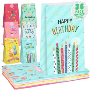 starrky 36pcs birthday party favor bags for kids, happy birthday goodie bags treat bags gift bags for kids birthday party