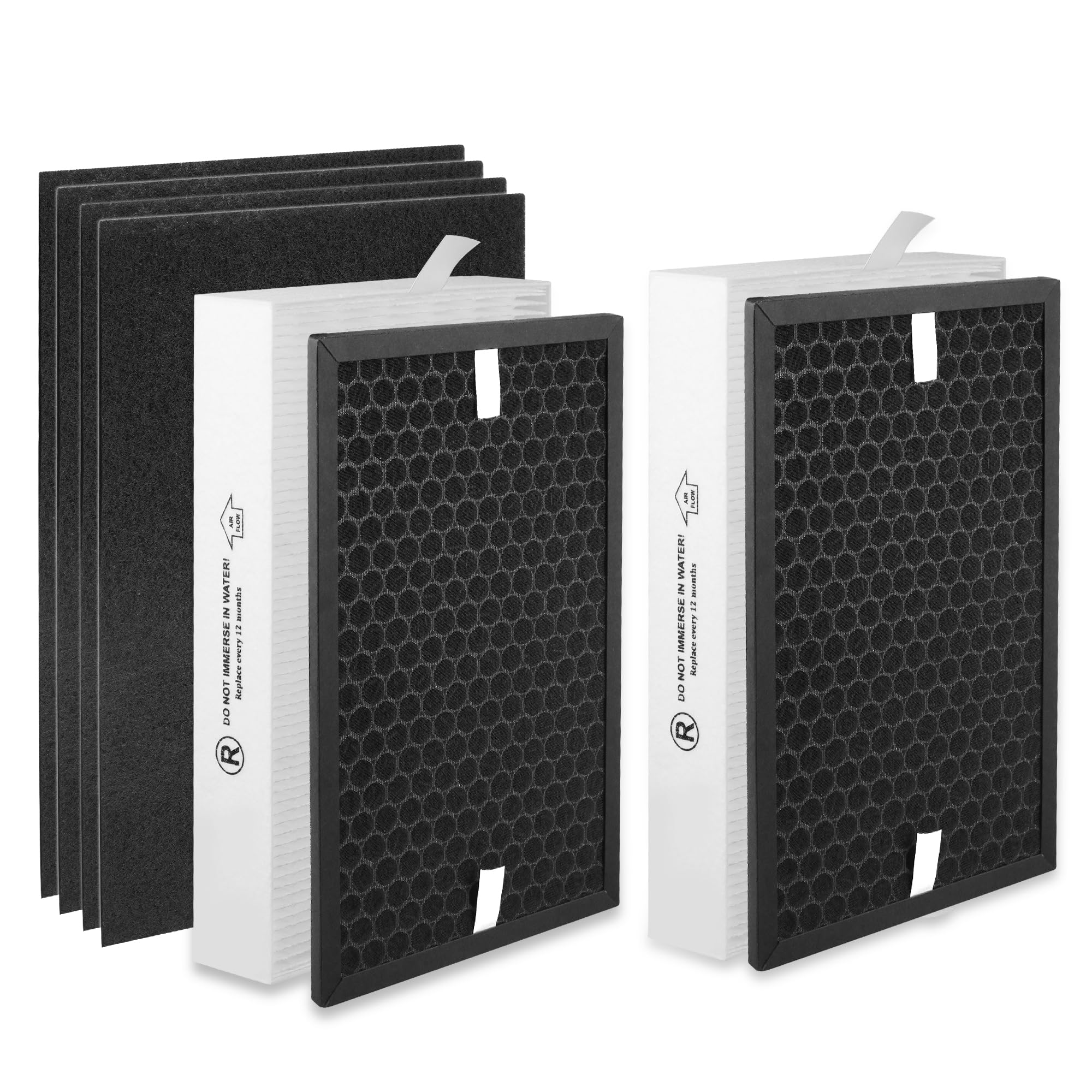 Breshair HPA5100B True HEPA Replacement Filter Compatible with Honeywell Air Purifiers HPA5100 HPA5150 HPA3100, 2 R HEPA, 2 S Carbon and 4 A Pre-Filters, Part # HRF-R1 HRFSC1 HRF-ARVP100 HRF-A100