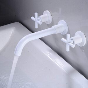 rtxugmm taps,faucets,modern bathroom taps european style bathtub cold heat faucet double handle siamese tap,kitchen sink wash basi inwall rotate faucets/white