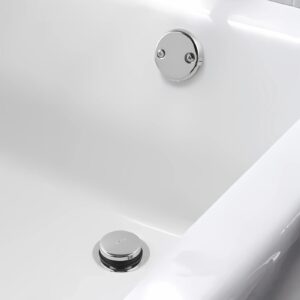 WRISIN Tub Drain Kit with Overflow, Tip-Toe Bath Tub Drain and Two-Hole Overflow Cover Plate, Universal Fit, Chrome