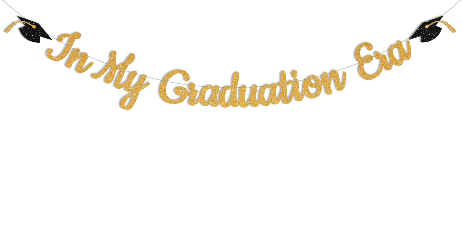 In My Graduation Era Banner - 2025 Graduation Decorations, Congrats Grad Decor, 2025 Graduation Party Decorations, 2025 Senior High School Graduation Party Decoration(Gold)