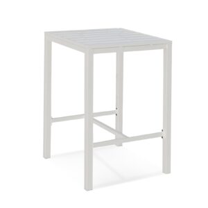 soleil jardin bar table high top table with all-aluminum frame square pub table for indoor & outdoor use, easy assembly & low maintenance, white