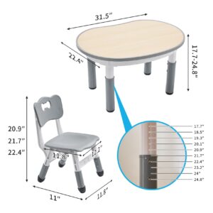 UNICOO Kids Table and Chairs Set - Toddler Table and Chair Set, Kids Study Table, Kids Play Table with 2 Chairs, Graffiti Desktop, Classroom/Daycare/Home, Children Multi-Activity Table for Ages 2-10