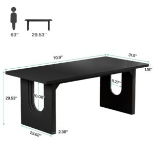 Tribesigns Modern Executive Desk, 70.9" Large Office Computer Desk, Conference Table Meeting Room Table, Simple Workstation Business Furniture for Home Office, Black