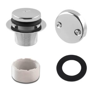 wrisin tub drain kit with overflow, tip-toe bath tub drain and two-hole overflow cover plate, universal fit, chrome