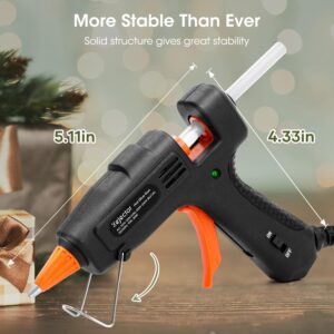 Fireproof Hot Glue Gun, Mini Glue Gun Kit with 30 Glue Sticks, 20W Glue Gun with Transparent Glue Sticks 7 * 130 mm for DIY Arts, Crafts and Quick Repairs