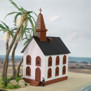 HO Scale Painted Assembled Model Church 1:87 Building for Model Railway Layout Diorama JZ8706