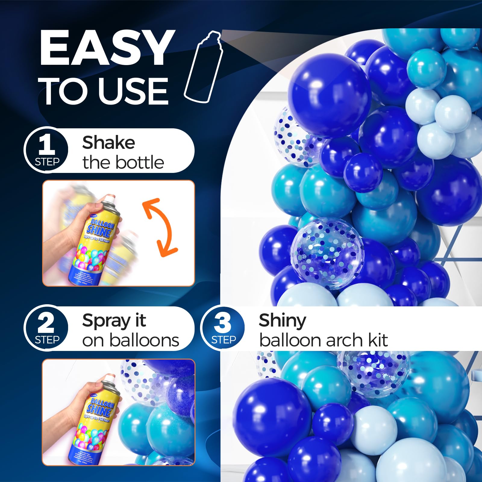 Bezente Balloon Shine Spray - 15 oz High Shine Balloon Spray, Balloon Spray Shine, Waterproof, Long-lasting Antioxidant, Odorless, Instant Shiny Effect for Party Balloons Decorations