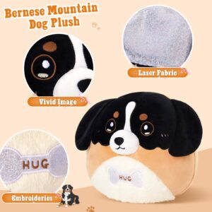 CozyWorld 12" Bernese Mountain Dog Plush Pillow, Cute Bernese Mountain Dog Stuffed Animal Soft Puppy Plush Toy Birthday Gifts for Women Boys Girls Pet Dog Lover, Black&Brown