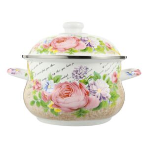 showeroro enamel soup pot pasta stock pot containers with lids drawstring lunch bag enamel stockpot for kitchen tinned spaghetti household soup pot cooking utensil pp pottery pot non stick