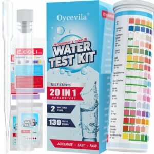 20 in 1 water testing kit home, easy & simple drinking water test kit & well water test kit, 130 strips water test strips for hardness, ph, lead, iron, fluoride, chlorine, bacteria, etc - by oycevila