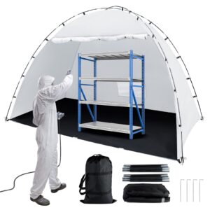 portable paint booth tent, siebwin extra large 10x6x6.5ft spray paint tent with built-in floor & mesh screen & windproof hooks for furniture diy hobby tool spray paint shelter