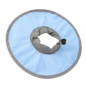 Cat Round Collar, Adjusted Drawstring Prevent Licking After Surgery Cat Recovery Collar for Home Cat Kitten Dog Puppy Small Pet Wound Healing(L 35cm / 13.8in-Light Blue)