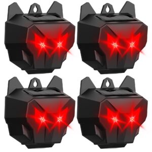 x-pest solar coyote deterrent deer repellent devices, outdoor nocturnal animal repeller for raccoon skunk fox with predator lights for chicken coop, farm, garden, yard (4 pack)