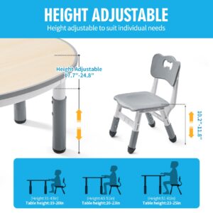 UNICOO Kids Table and Chairs Set - Toddler Table and Chair Set, Kids Study Table, Kids Play Table with 2 Chairs, Graffiti Desktop, Classroom/Daycare/Home, Children Multi-Activity Table for Ages 2-10