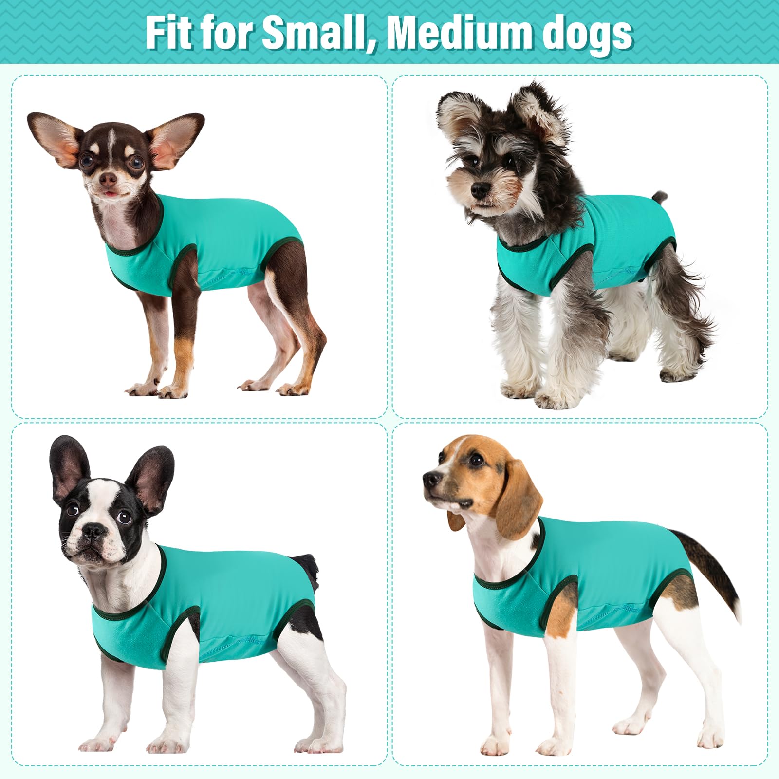 Due Felice 2 Packs Dog Surgery Recovery Suit Small Dogs Onesie for Surgery Female Male Dog Surgical Recovery Suit After Spayed Neuter Body Suit Anti-Licking Wounds Dog Cone Alternative