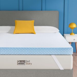 bedstory firm mattress topper queen - 3 inch firm memory foam mattress topper - high density bed toppers for back pain