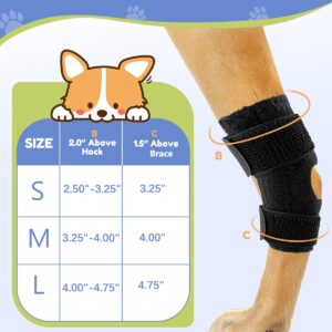 Huimpet Short Rear Leg Hock Brace, Dog Back Leg Brace for Hock & Ankle with Flexible Velcro, Dog Leg Brace for Torn ACL & CCL, Dog Leg Sleeve Wound Care and Loss of Stability from Arthritis,1 Pair, S