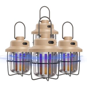 vertmuro bug zapper outdoor camping lamp mosquito repellent, versatile portable & rechargeable flying insect killer lantern, outdoor mosquito zapper for rvs, camping, home, patio, 4pc