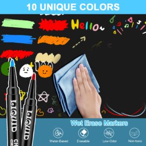 KAMUMU Liquid Chalk Markers Fine Tip Chalkboard Markers Chalk Pen for Blackboard First Day of School Board - 14 Pack