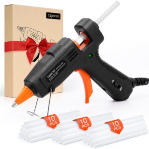 fireproof hot glue gun, mini glue gun kit with 30 glue sticks, 20w glue gun with transparent glue sticks 7 * 130 mm for diy arts, crafts and quick repairs