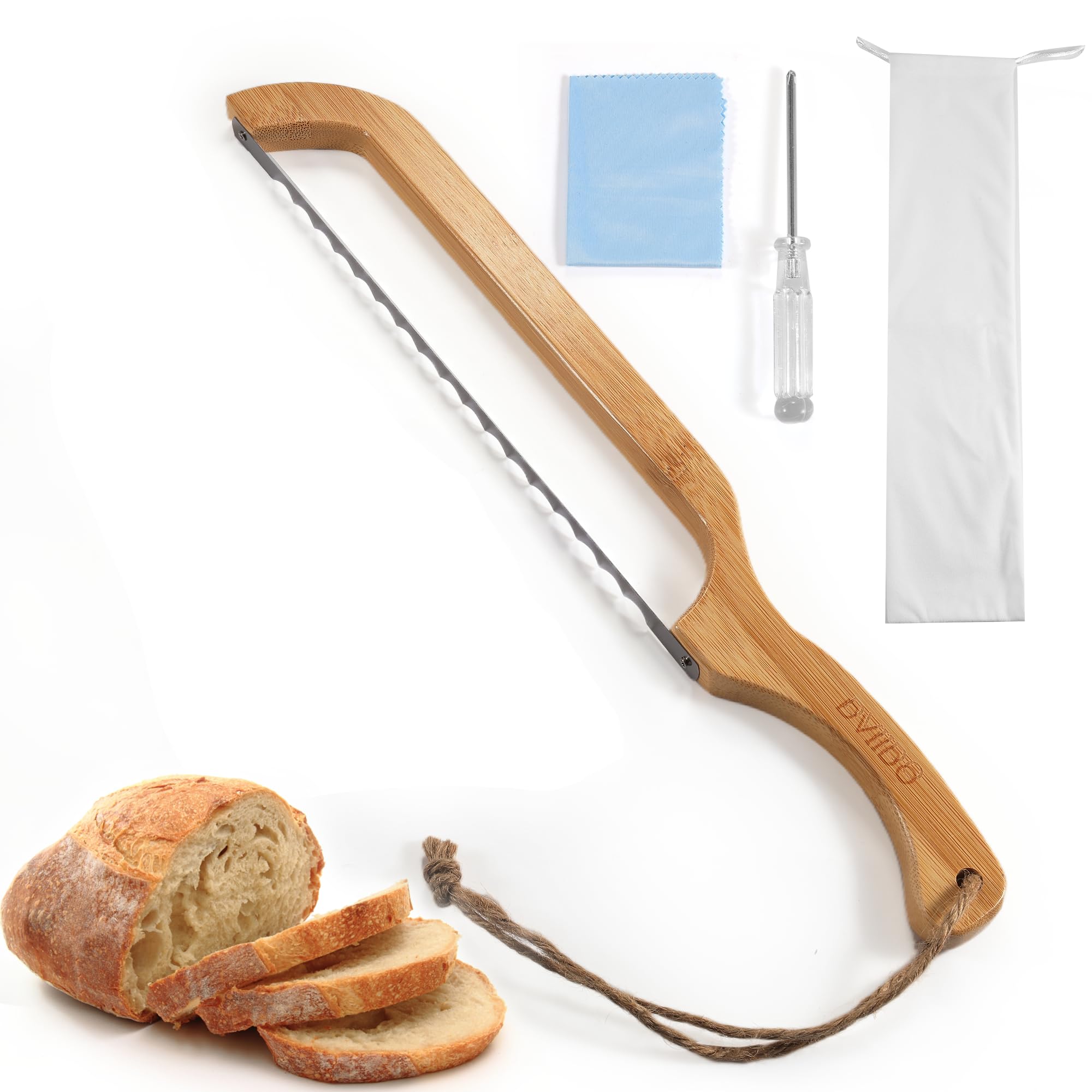 DVIIDO Bread Knife for Homemade Bread, 16" Sourdough Bread Knife Easy to Cutting Premium Stainless Steel Serrated Bread Cutter for Sourdough Bread Baguettes and More