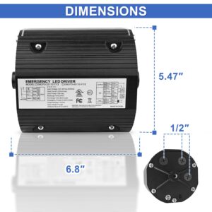 4Pack 40W LED Emergency Backup Driver, 0/1-10V Dimmable, 90mins Backup Time AC100-347V Emergency Backup Battery, Output 170V DC,UL-Listed -Ideal Power Supply for High Bay Light, 5-Year Warranty