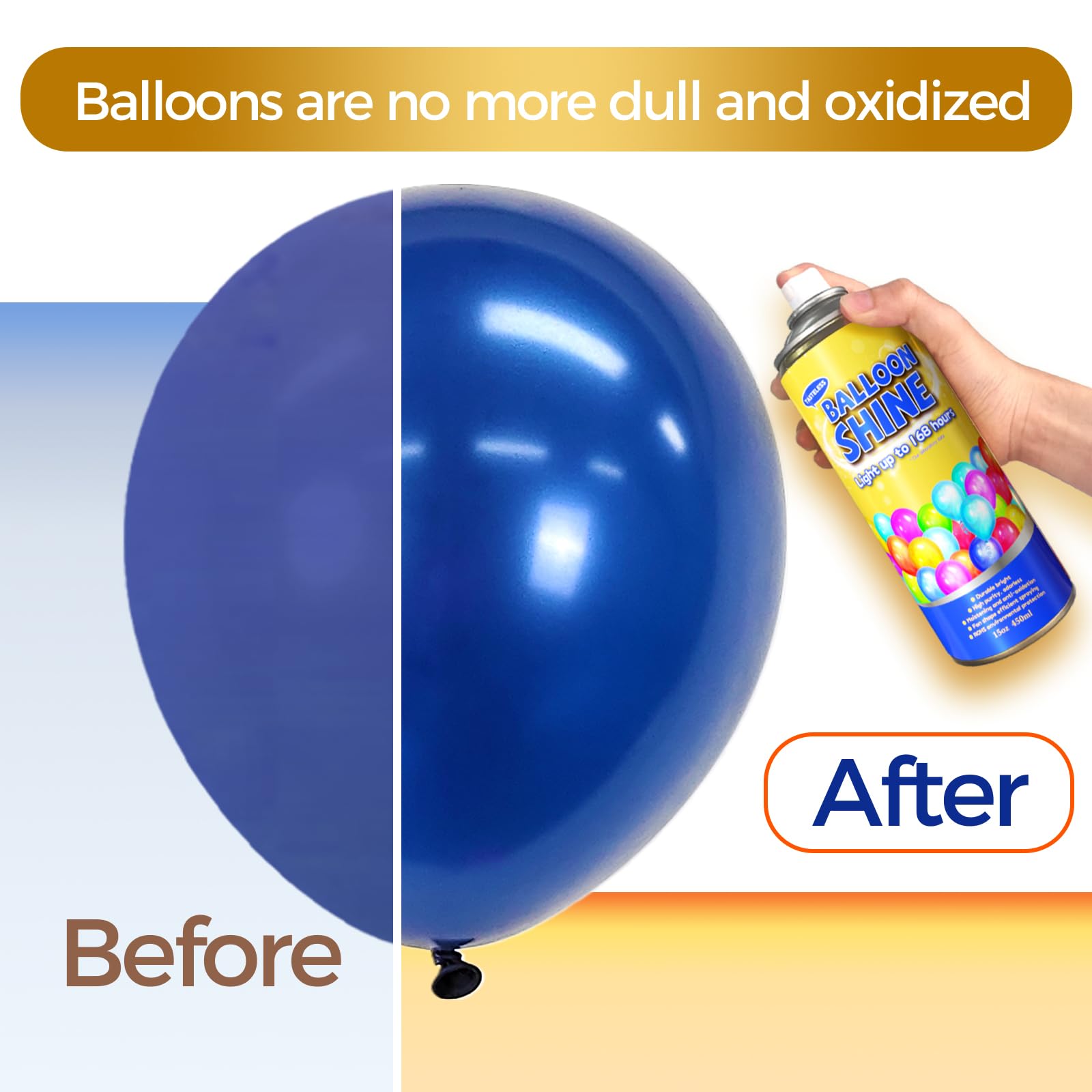 Bezente Balloon Shine Spray - 15 oz High Shine Balloon Spray, Balloon Spray Shine, Waterproof, Long-lasting Antioxidant, Odorless, Instant Shiny Effect for Party Balloons Decorations