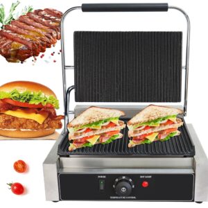 mvckyi commercial panini press sandwich maker, electric griddle sandwich press, commercial panini press machine panini griddle, non stick, temperature control, for restaurant, snack bar 2200w