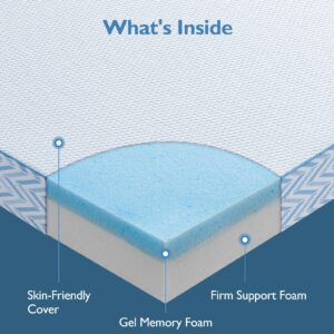 BedStory Firm Mattress Topper Queen - 3 Inch Firm Memory Foam Mattress Topper - High Density Bed Toppers for Back Pain