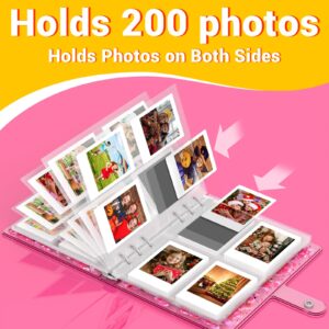 Kids Photo Album for Instax Mini, Photo Album for Polaroid, Applicable to Fujifilm Instax Mini 11 12 40 KODAK Mini Photo, Gift for 4 5 6 7 8 9 10 Year Old Girls (200 photos)