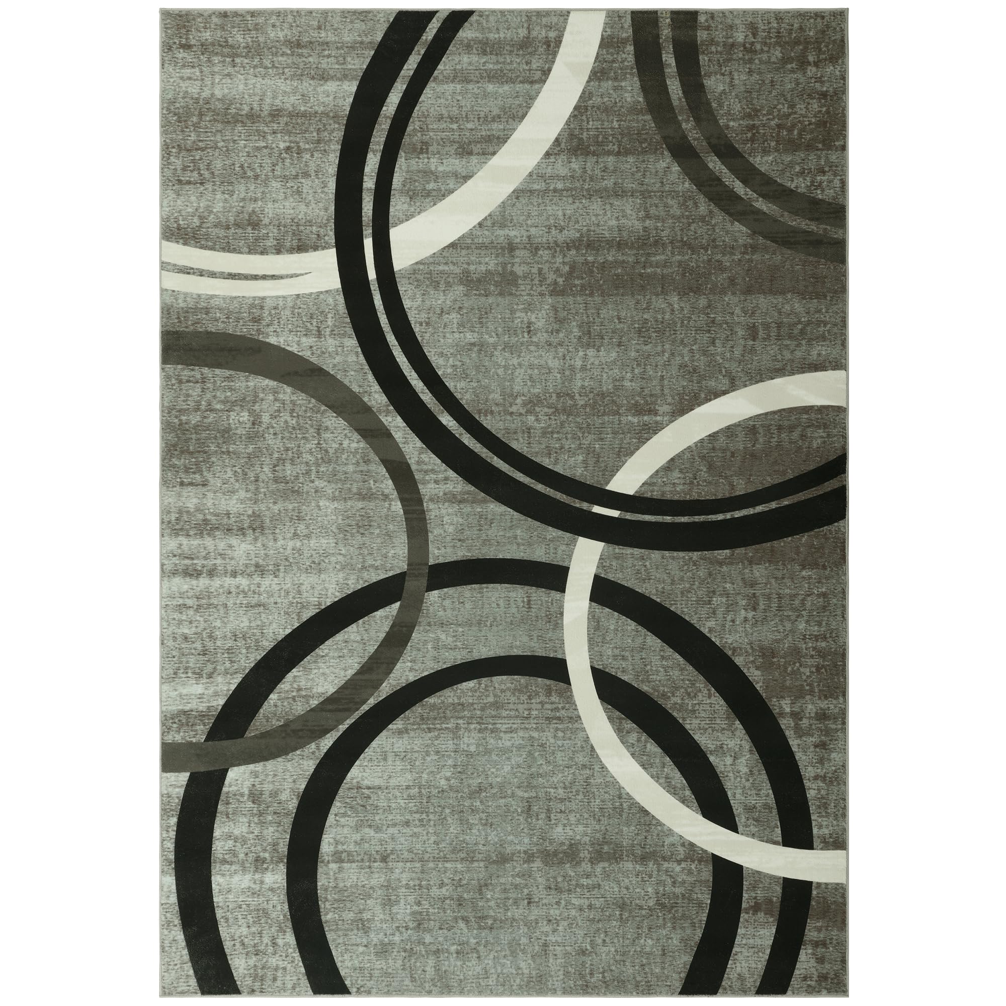 HOMBYS 10X14ft Abstract Circles Area Rug for Living Room Bedroom, Large Modern Floor Carpet for Indoor Office Dining Room High Traffic Areas, Contemporary Home Deco, Machine Washable