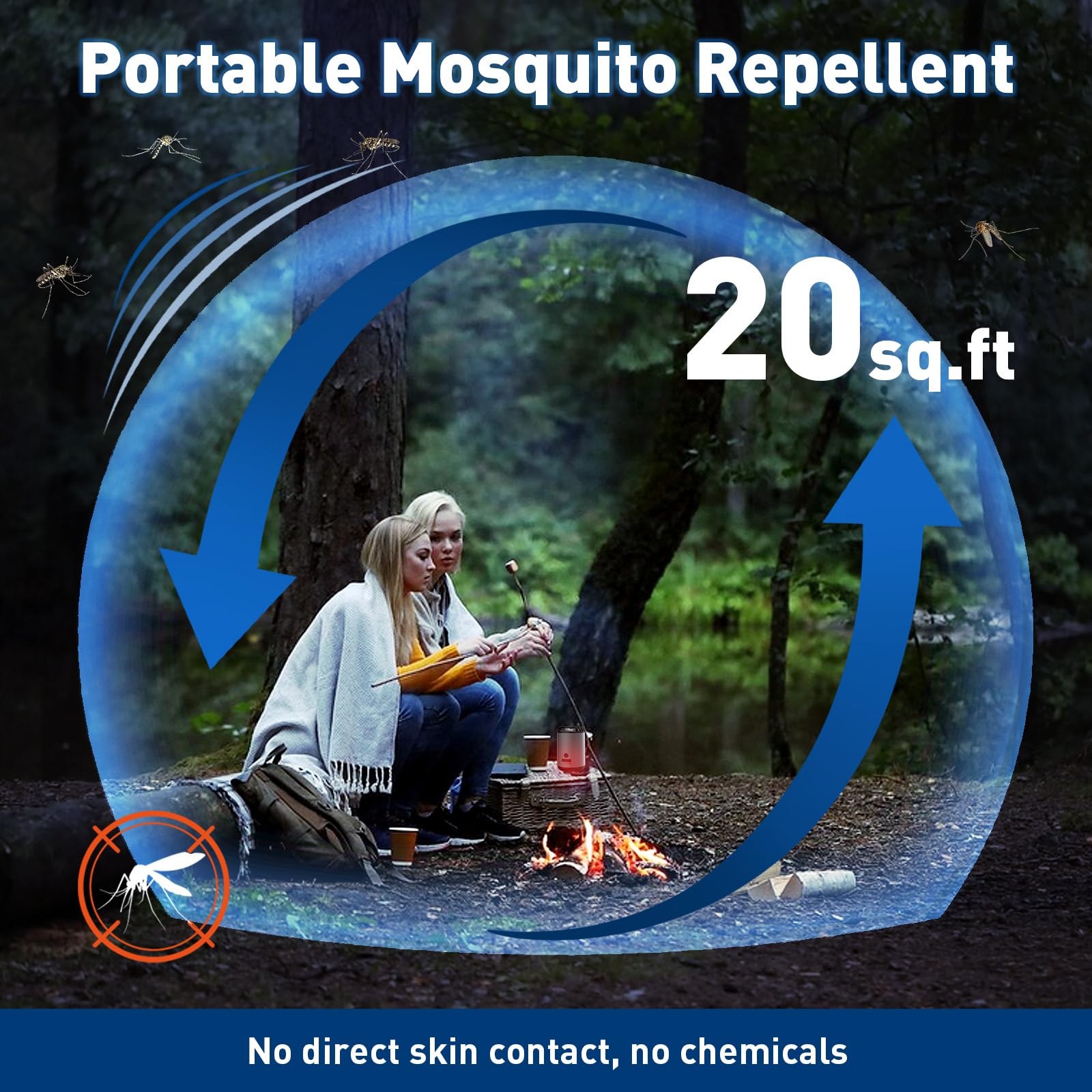 vertmuro Portable Rechargeable Mosquito Repeller (No Pads Included), Outdoor Replaceable Mosquito Repellent Tablets Mosquito Repeller, Indoor Circulating Rechargeable Mosquito Repeller, 2Pcs