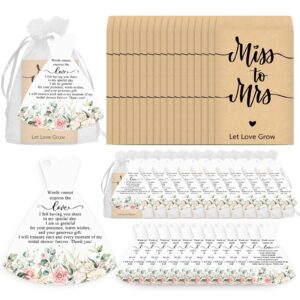 relithick 50 sets bridal shower party favors for guests include let love grow self adhesive seed packets seed envelopes thank you cards organza bridal shower gift bags for wedding souvenirs, no seed