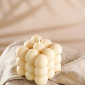 Bubble Candles White Handcrafted Natural Soy Wax Modern Family Life, Special Day's, Home Use and Gifting, Aesthetic Home Decor Candles