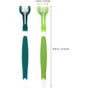 YuanHolumid Dog Toothbrush, Triple Headed Toothbrush Dog Toothbrush for Pet Dental Care Health Supplies