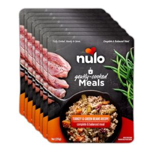 nulo gently-cooked meals complete and balanced adult wet dog food, turkey & green bean, 9 ounce, 8 count