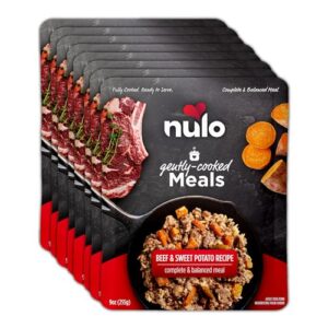 nulo gently-cooked meals complete and balanced adult wet dog food, beef & sweet potato, 9 oz (pack of 8)