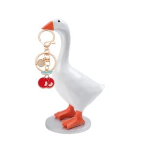 gjfasgf magnetic goose key holder, cute duck statue key hanger, kawaii magnetic silly goose figurines,funny office desk decor bedroom decorations home decor aesthetic