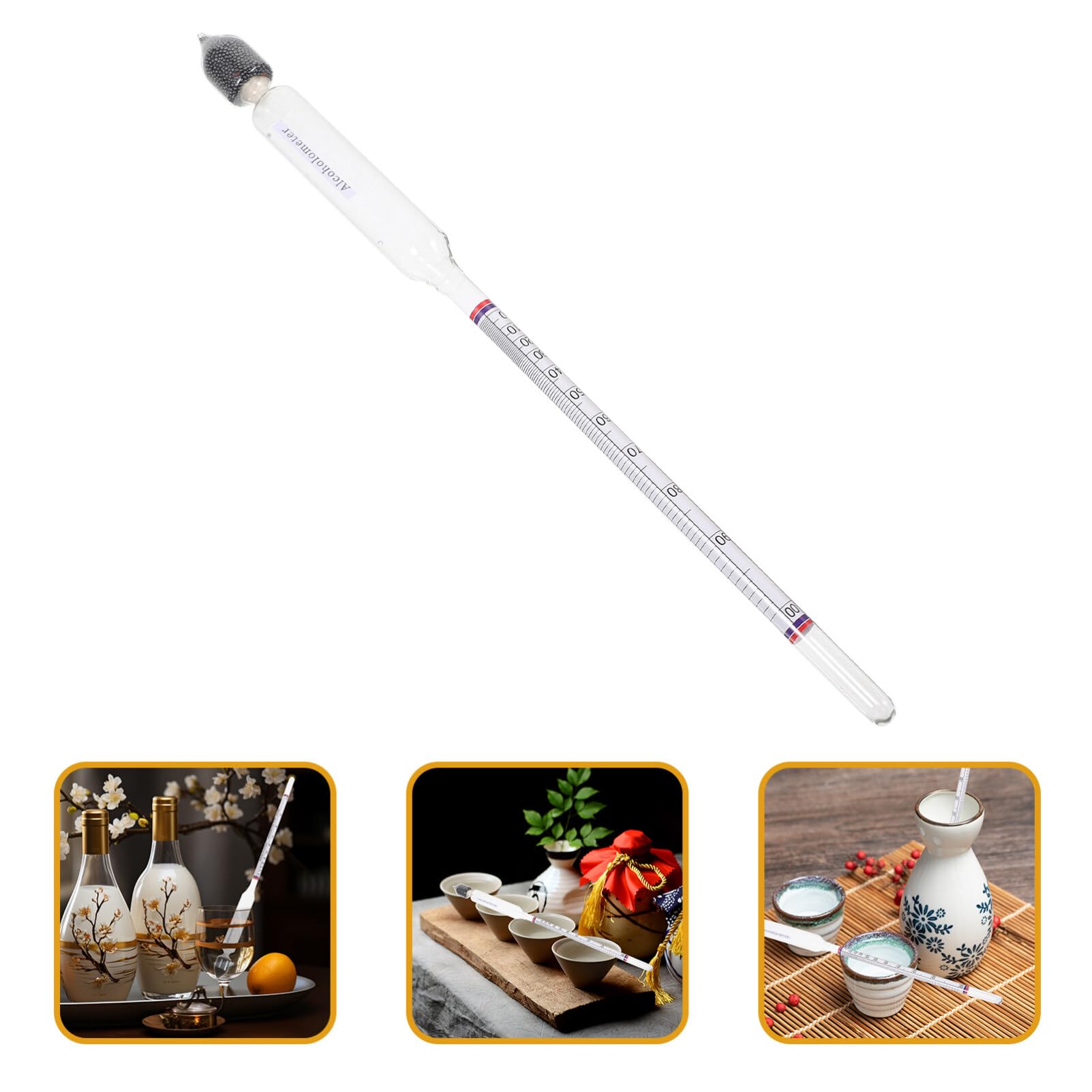 HEMOTON Hydrometer Alcohol Meter Alcohol Proof Tester Distilling Moonshine Alcohol Hydrometer for Proofing Distilled