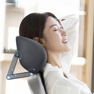 upholstered headrest for ergonomic office chair black office chair headrest attachment universal chair head support cushion, elastic sponge head pillow adjustable height and angle