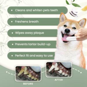 Dental Wipes for Dogs Teeth, Dog Teeth Cleaning Wipes, Dog Dental Care Wipes, Pet Dental Finger Wipes, Dog Toothpaste and brush, Cat Toothbrush, Reduce Plaque and Tartar, Freshen Breath,50 Counts