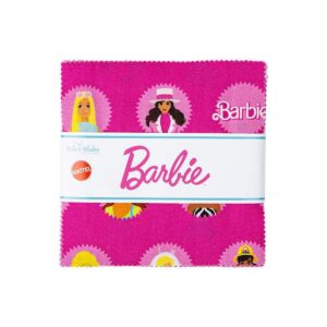 riley blake collection of barbie-themed merchandise, including 5” stackers, rolies, panels, and more… (barbie world 5" stacker)