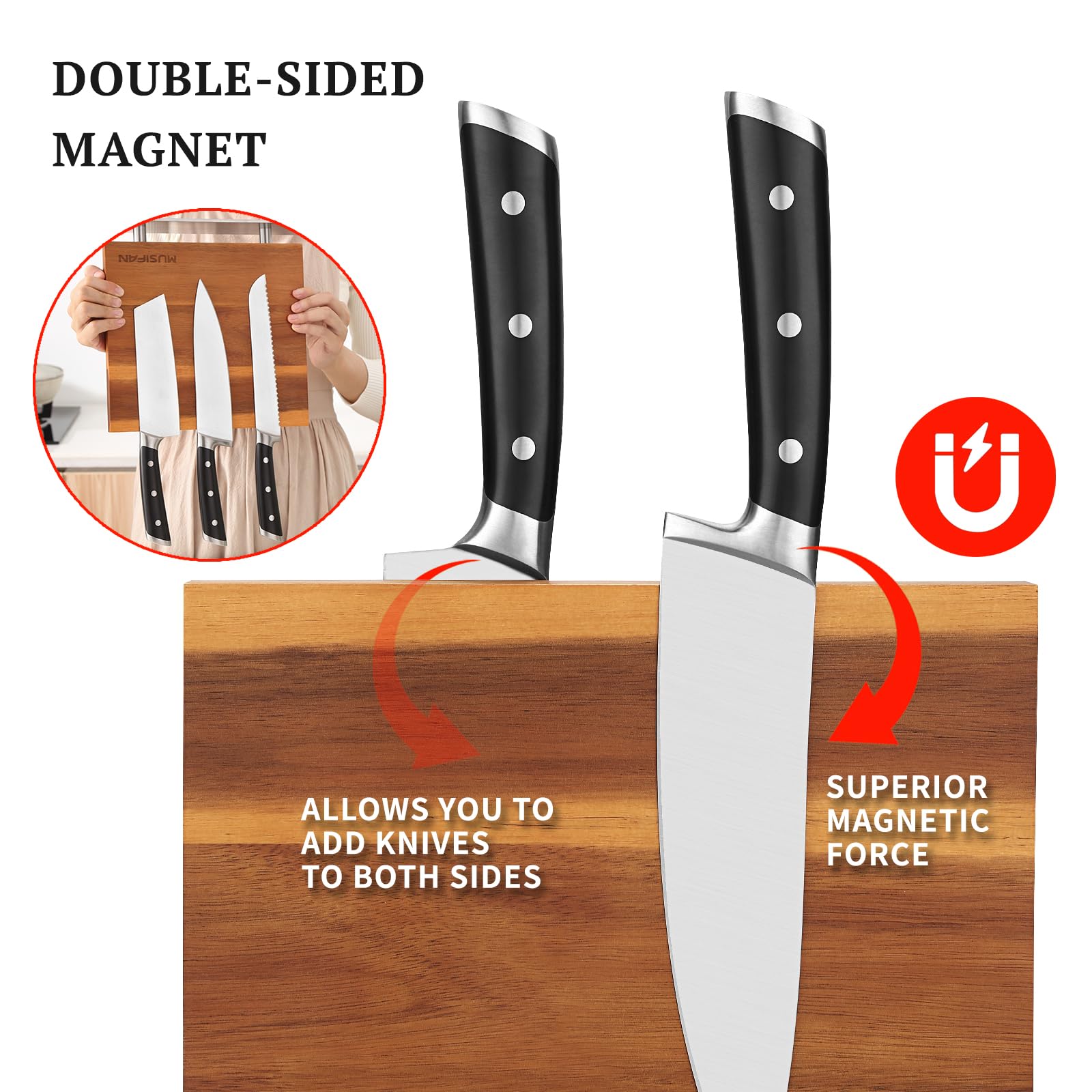 Magnetic Knife Strips without Knives -Kitchen Multifunctional Storage Knife Holder -Magnetic Knife Holder - Magnetic Knife Stand-Cutlery Large Organizer