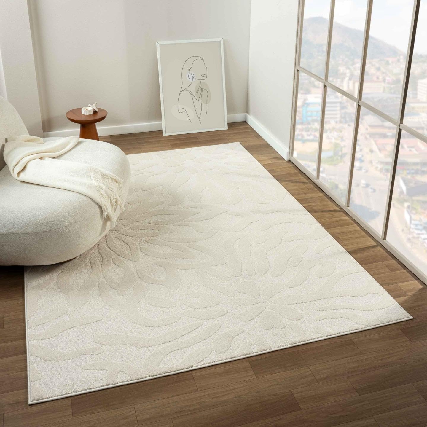 LUXE WEAVERS Grayson Collection 5970 Cream 8x10 Modern Abstract Area Rug