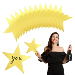 star cutouts, 11inch gold star cutouts, 24pcs double printed star cardboard cutout, glitter large paper star decorations for graduation classroom wall wedding movie night bulletin board party supplies