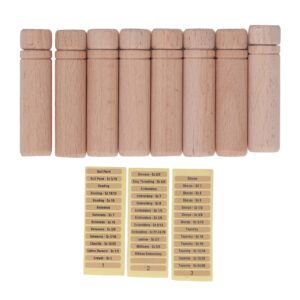 8pcs wooden needle case anti lost polishing portable sewing needle holder with 3 stickers for household