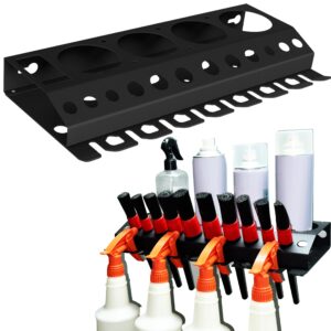 bottle storage rack, detailing brush organizer, spray bottle storage rack, 3/8" air tool holder, for garage and workspace (1pc-black)