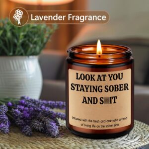 LEADO Scented Candle, Sober Gifts, Sobriety Gifts for Women, Men - Stay Sober, 1 Year Sober Gifts, 2 Year Sobriety Gift - Funny Proud of You, Sobriety Anniversary, Christmas Gifts for Her, Him