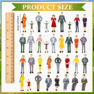 Harrycle 30 Pcs Mini People Figurines 1: 30 Scale Tiny People Model Miniature People Figurines Sitting and Standing Little Plastic People Figurines for Miniature Scenes